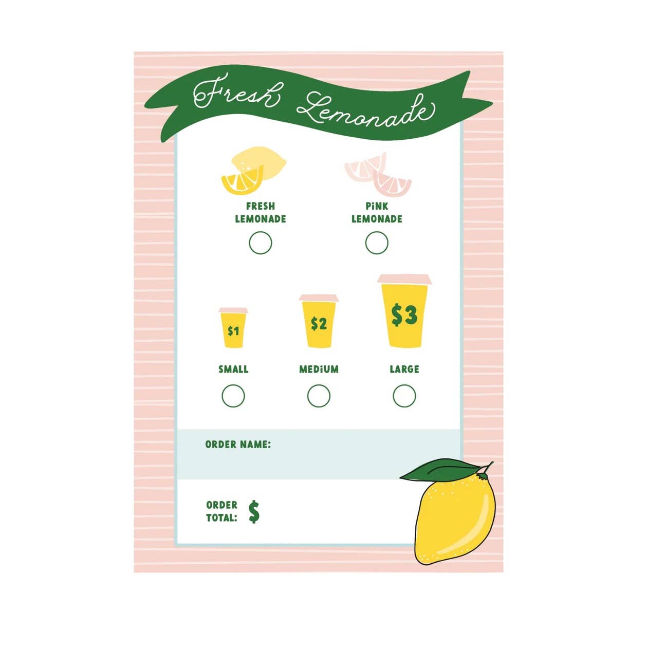 Lemonade Stand Play Notepad – Bon Bon Shoppe